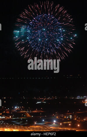 Fourth of July fireworks launched from barges on the East River are ...