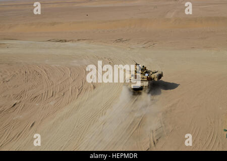 An M1A2 Abrams tank belonging to 1st Battalion, 63rd Armor Regiment ...