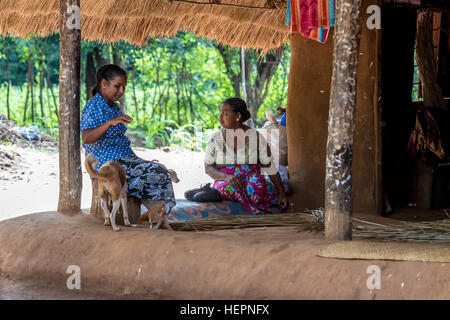 DABANA, SRI LANKA - CIRCA DECEMBER 2016: Vedda men tribal drawings and ...