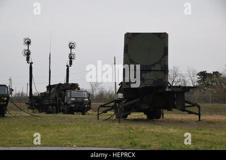 AN/MPQ-65 radar set scans the skies over Kunsan Air Base, South Korea ...