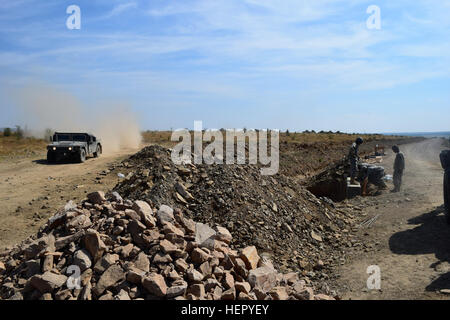 Engineer Soldiers from the 841st Engineer Battalion, Miami, fire M2 50 ...