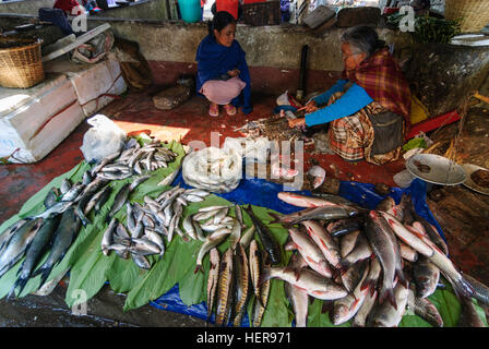 Cherrapunjee: Market; Fish sales, Meghalaya, India Stock Photo - Alamy