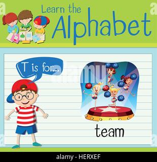 Flashcard alphabet T is for teamwork Stock Vector Image & Art - Alamy