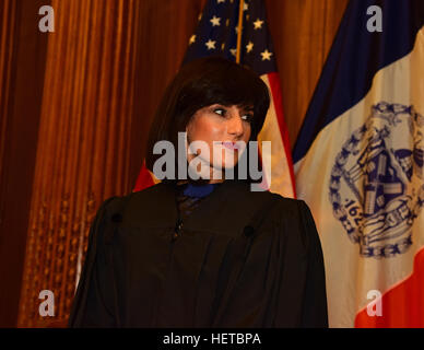 Brooklyn, United States. 22nd Dec, 2016. Judge Rachel Freier speaks ...