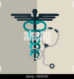 Caduceus Symbol and Stethoscope Stock Photo: 127260108 - Alamy
