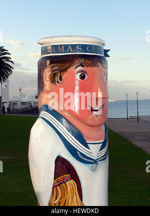 The whimsical bollards along Geelong's waterfront, painted by artist ...