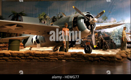 A Grumman F4F Wildcat Navy fighter aircraft on static display at the ...