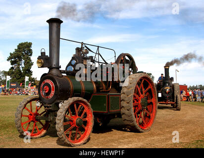 This photograph showcases the Burrell Traction Engine, a steam-powered ...