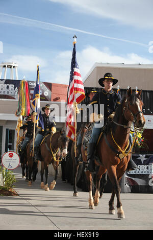 FORT CARSON, Colo. — The Fort Carson Mounted Color Guard, along with ...