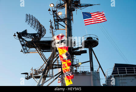 Flags on the USS Midway Museum Stock Photo - Alamy
