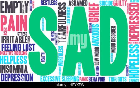 Sad word cloud on a white background Stock Vector Image & Art - Alamy