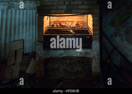 Homemade 'Asado a la parrilla' (Barbecue on the grill), simple barbecue ...