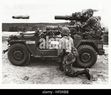 A Tube-launched, Optically-tracked, Wire-guided (TOW) anti-tank missile ...