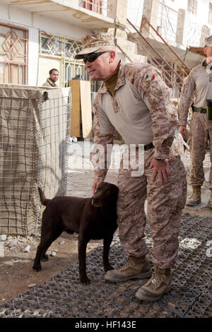 U.S. Marine Corps Col. Austin E. Renforth (right) commanding officer ...