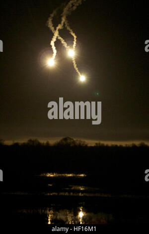 Illumination rounds from M109A6 155mm Self-propelled Paladins, assigned ...