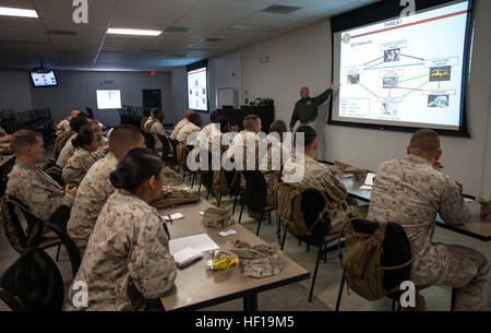 A Marine Corps Engineering School instructor demonstrates the Holley ...