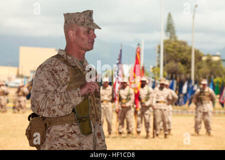 The Third Marine Regiment conducted a change of command ceremony at ...