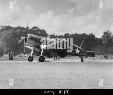 A F4U Corsair aircraft assigned to Marine Fighter Squadron 214 launches ...
