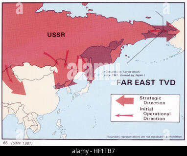 A map depicting likely Soviet strategic and operational routes in the ...