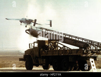 A Pioneer remotely piloted vehicle (RPV) touches down on the runway ...