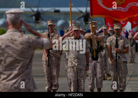 A change of command ceremony is held at Marine Corps Base Hawaii ...