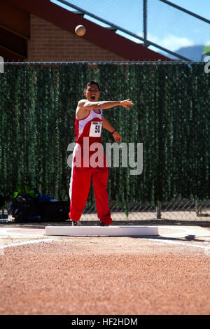 Captain Derek Liu, 32, a native of Fullerton, California, works on his ...