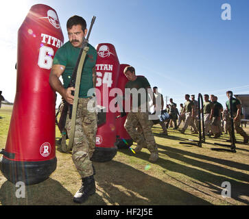Royal Marines navigate an obstacle course at Marine Corps Air Ground ...
