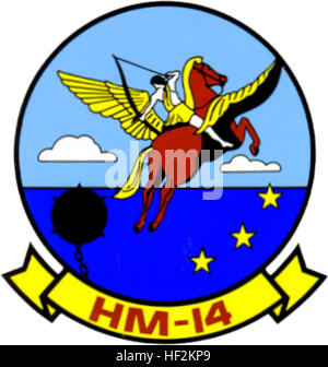 The emblem represents Helicopter Mine Countermeasures Squadron 14 of ...