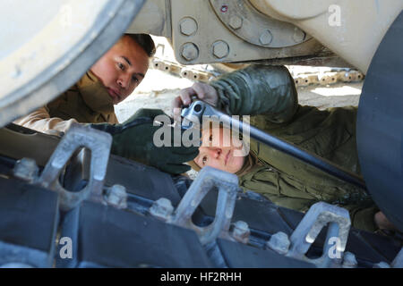 Sgt. Michelle A. Svec, tank crewman, and Cpl. Nick A. Buenviaje, tank ...