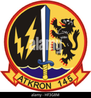 U.S. Navy Attack Squadron 145 (VA-145) personnel pose aboard USS ...