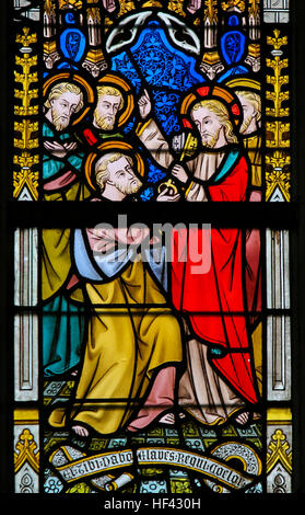 Stained glass window in Vatican museum, Vatican city, Italy Stock Photo ...
