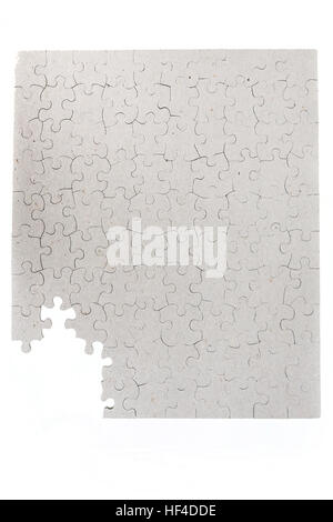 Blank puzzle partially completed isolated on white background Stock ...
