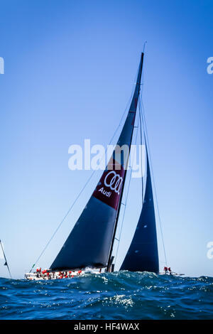 Line honours winner of the Sydney Hobart Yacht Race Comanche, close to ...