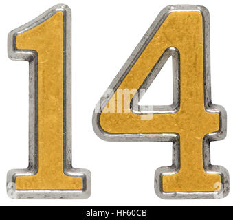 Numeral 14, fourteen, isolated on white background, 3d render Stock ...