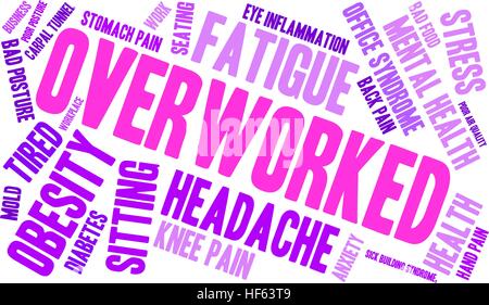 Overworked word cloud on a white background Stock Vector Image & Art ...