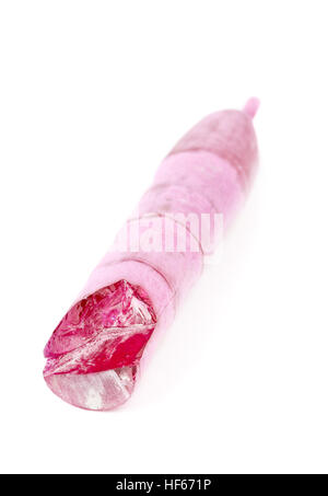 Synthetic ruby boule produced by the Verneuil process Stock Photo - Alamy