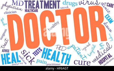 Doctor word cloud on a white background Stock Vector Image & Art - Alamy