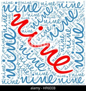 Nine word cloud on a white background Stock Vector Image & Art - Alamy