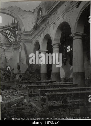 Destroyed church in Chiesa Nuova, Italy, 14th February 1918, World War ...