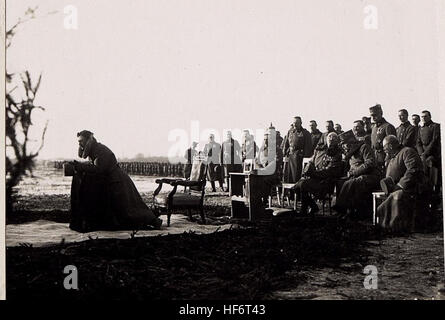 Emperor Karl participating in a field mass during World War I, captured ...