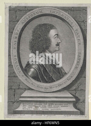 Profile portrait of Peter I of Russia (engraving) 02 Stock Photo - Alamy