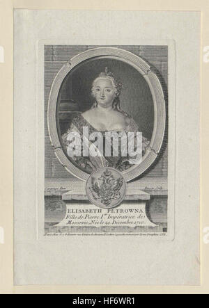 An engraving of Elizabeth of Russia, depicting her as an empress ...