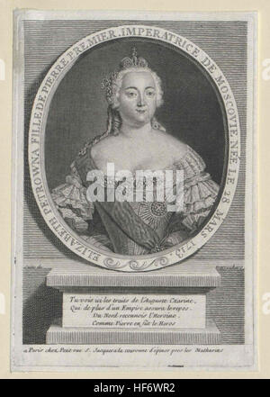 An engraving of Elizabeth of Russia, depicting her as an empress ...