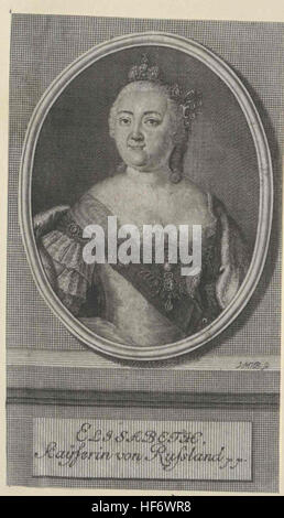 Engraving of Empress Elizabeth of Russia, showcasing a royal portrait ...