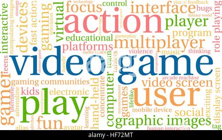 Video games word cloud Stock Photo: 127243118 - Alamy