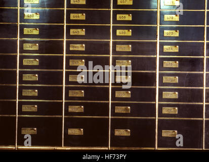 Safe deposit boxes in a bank Stock Photo - Alamy