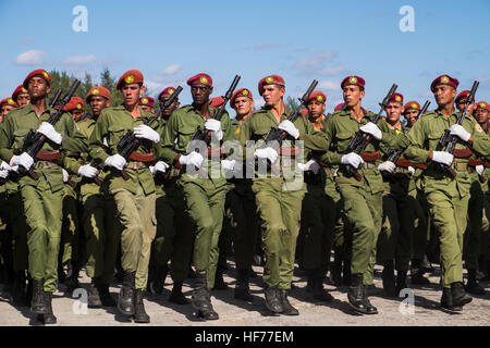 Military personel on training marches for the annual parade in honour ...