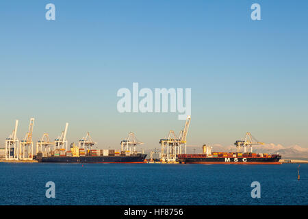 Container ships at Roberts Bank Terminal, Delta, British Columbia ...