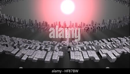 Dyson swarm, ring world. Alien mega structure surrounding a star. 3d ...