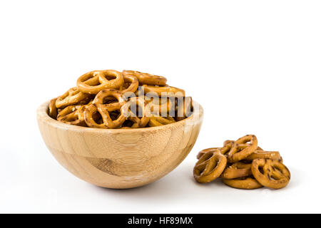 Delicious pretzels isolated on white background Stock Photo - Alamy
